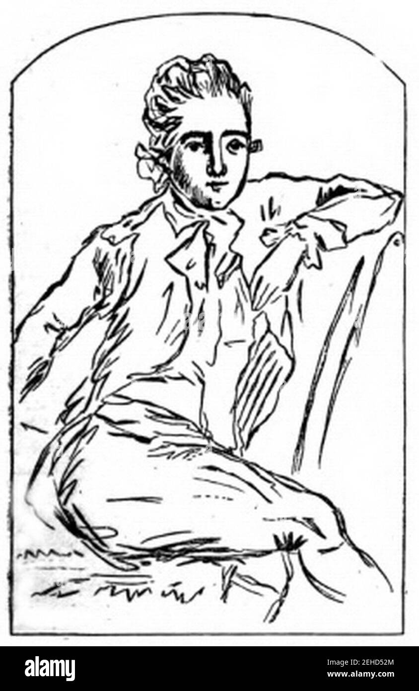P269a MAJOR ANDRE. FROM A PEN AND INK BY HIMSELF Stock Photo - Alamy