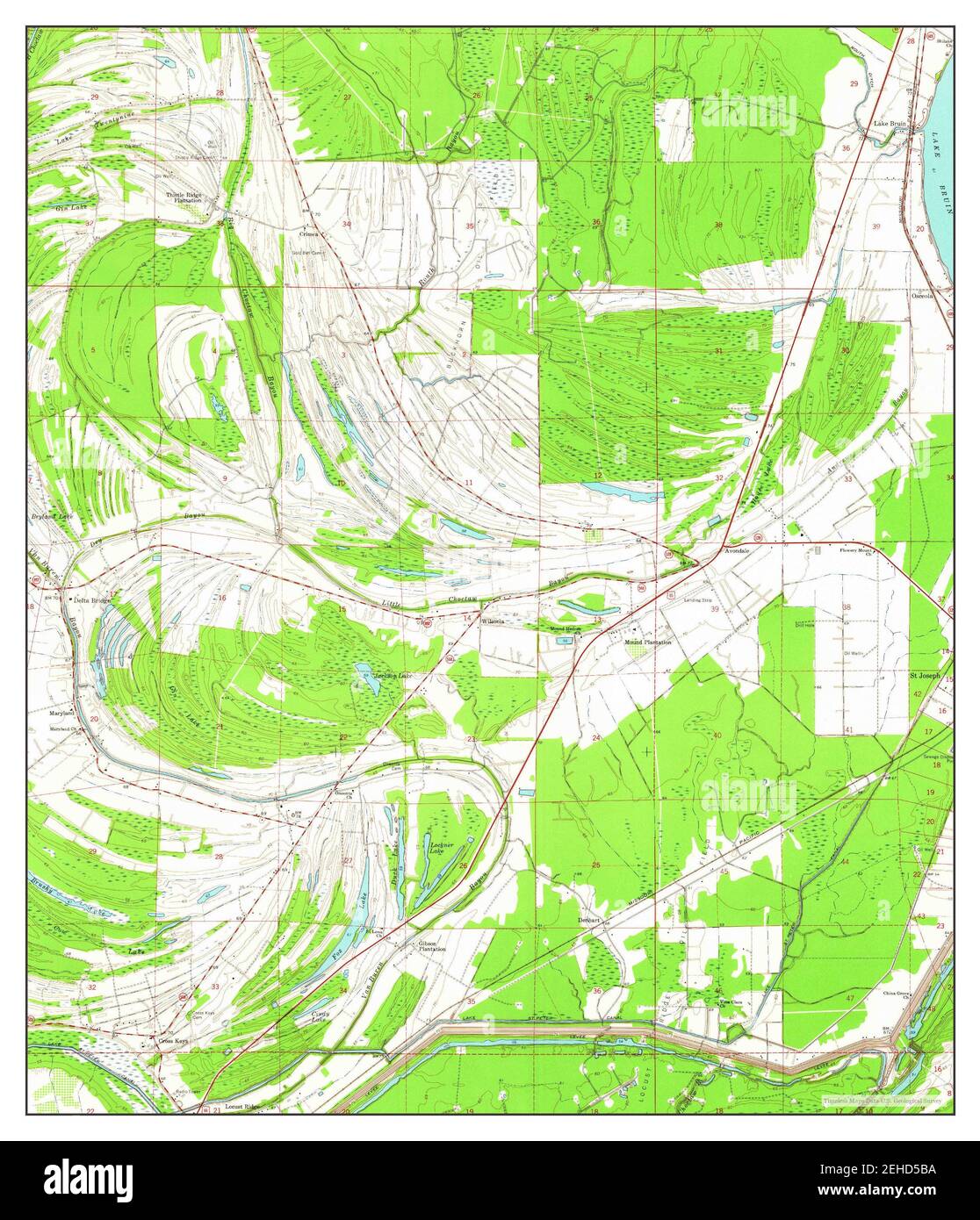 Lake Bruin, Louisiana, map 1963, 1:24000, United States of America by ...
