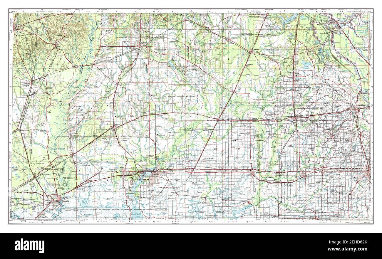Map of lake charles hi-res stock photography and images - Alamy