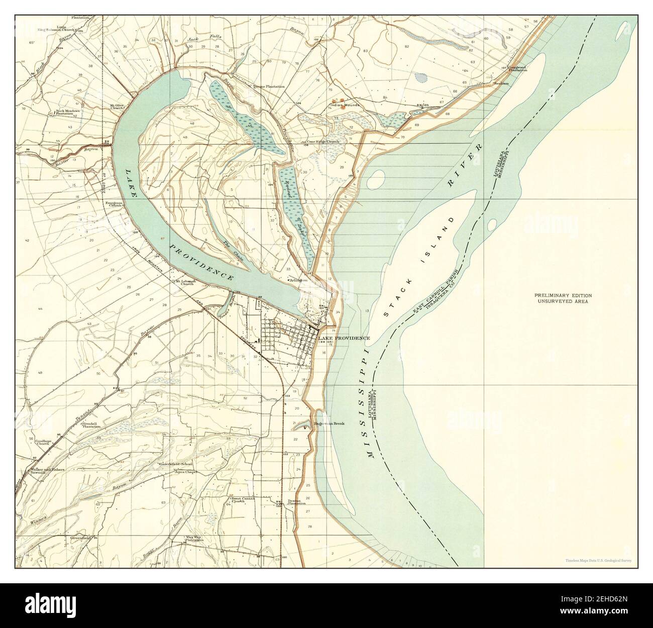 Lake providence louisiana map Cut Out Stock Images & Pictures - Alamy