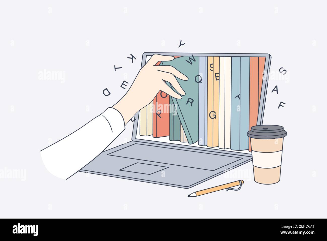 Online library, education in internet concept Stock Vector Image & Art ...