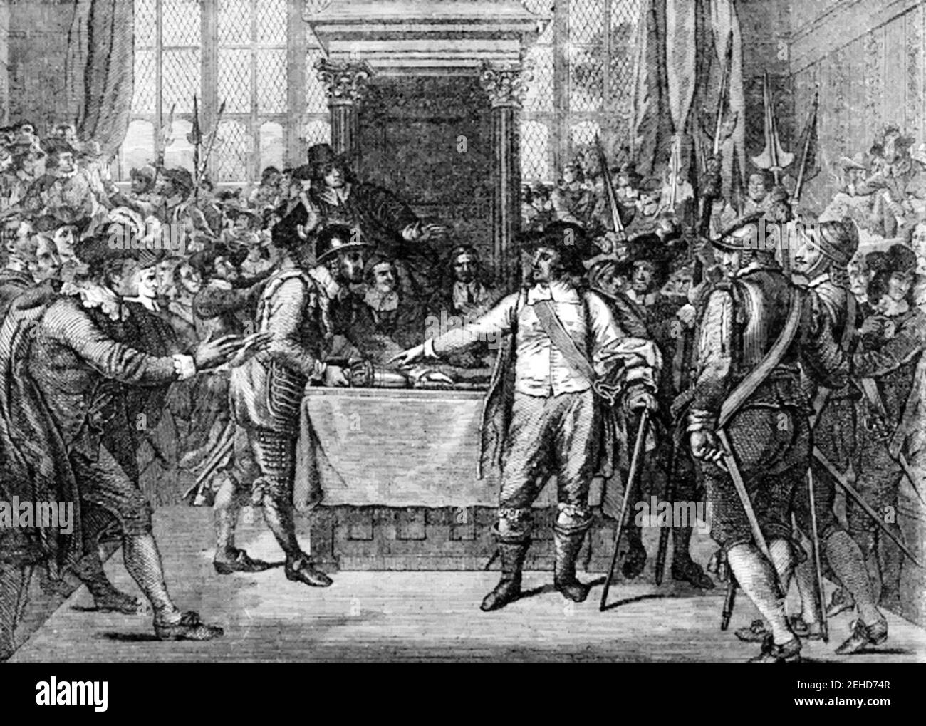 Cromwell dissolving parliament Black and White Stock Photos & Images ...