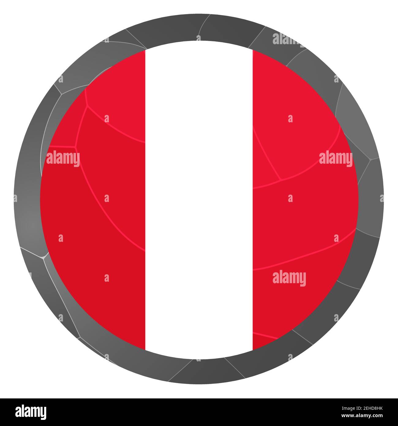 Glass light ball with flag of Peru. Round sphere, template icon ...