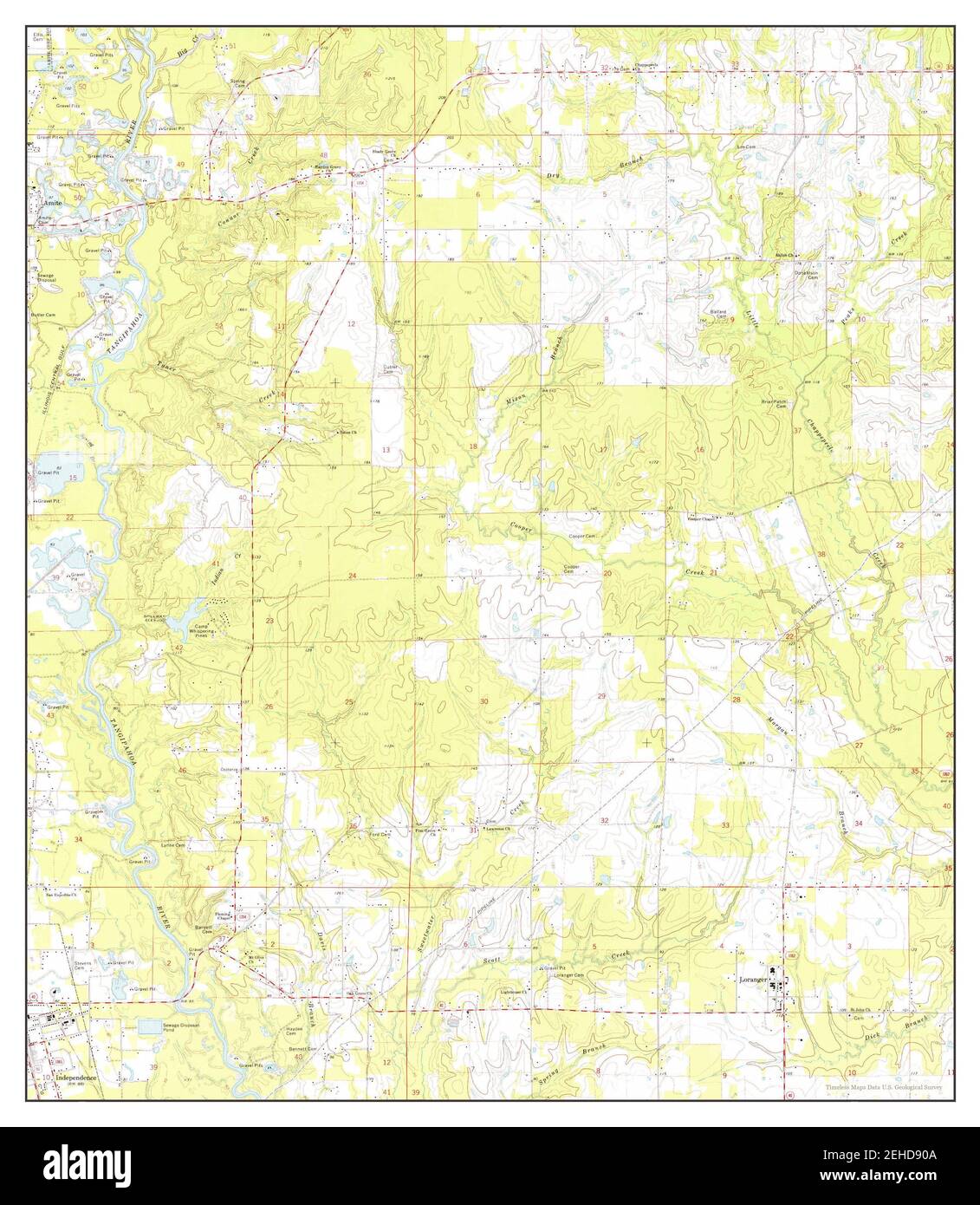 Loranger, Louisiana, map 1974, 1:24000, United States of America by ...