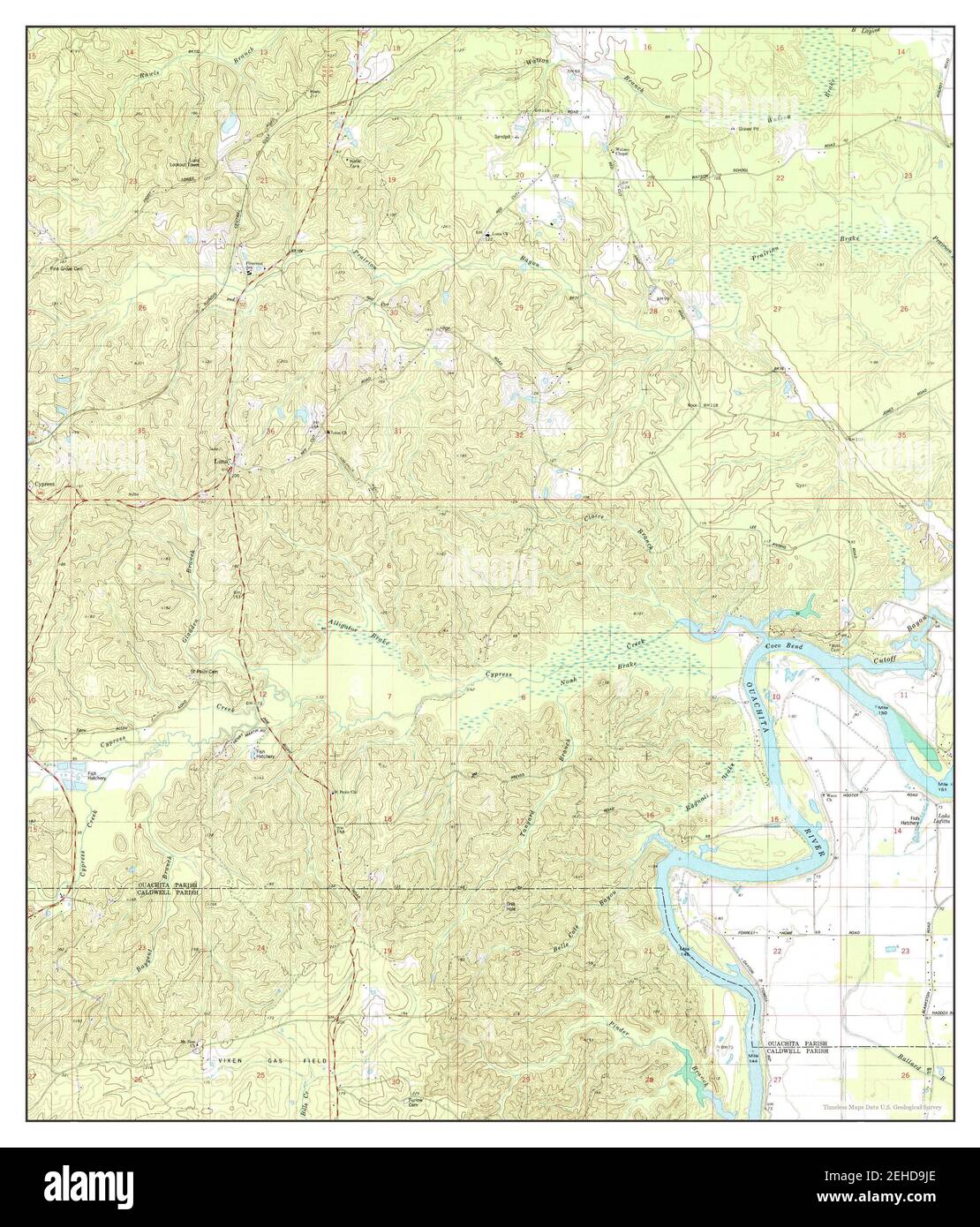 Luna, Louisiana, map 1982, 1:24000, United States of America by ...