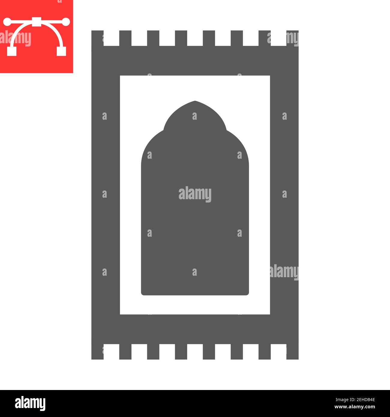Prayer rug glyph icon, happy ramadan and religion, prayer carpet vector ...