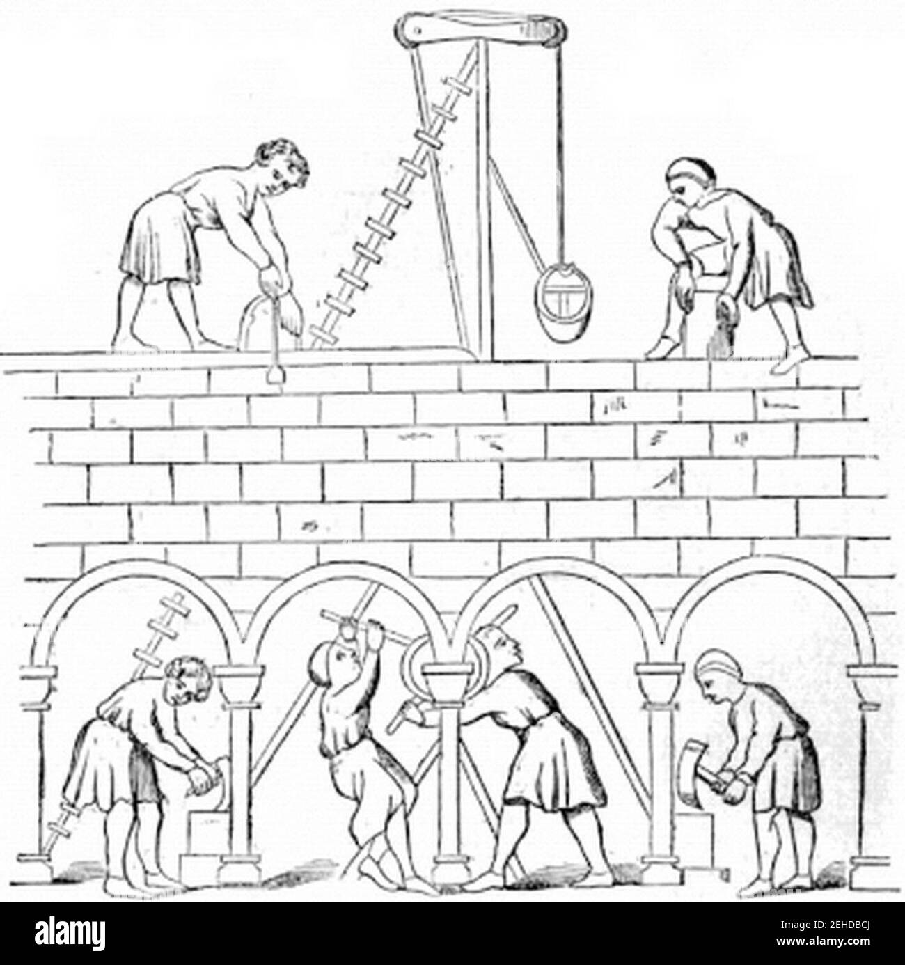 P464-Building of St. Alban-s Abbey Stock Photo - Alamy