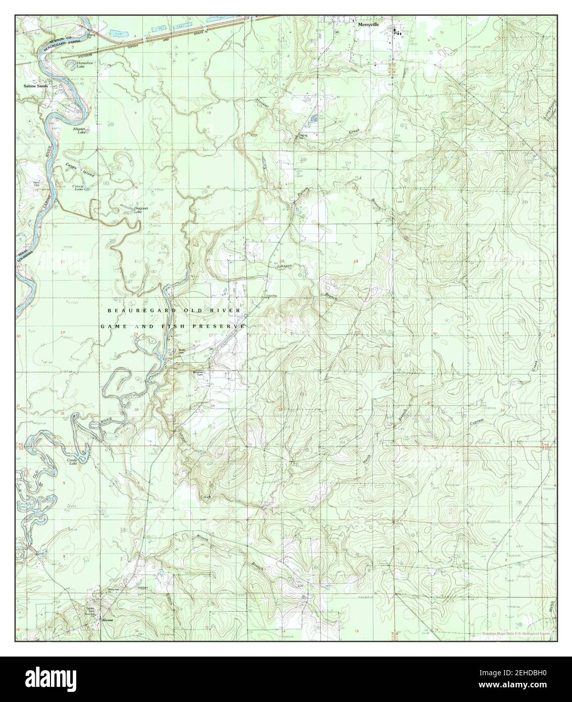 Merryville South, Louisiana, map 1982, 1:24000, United States of ...