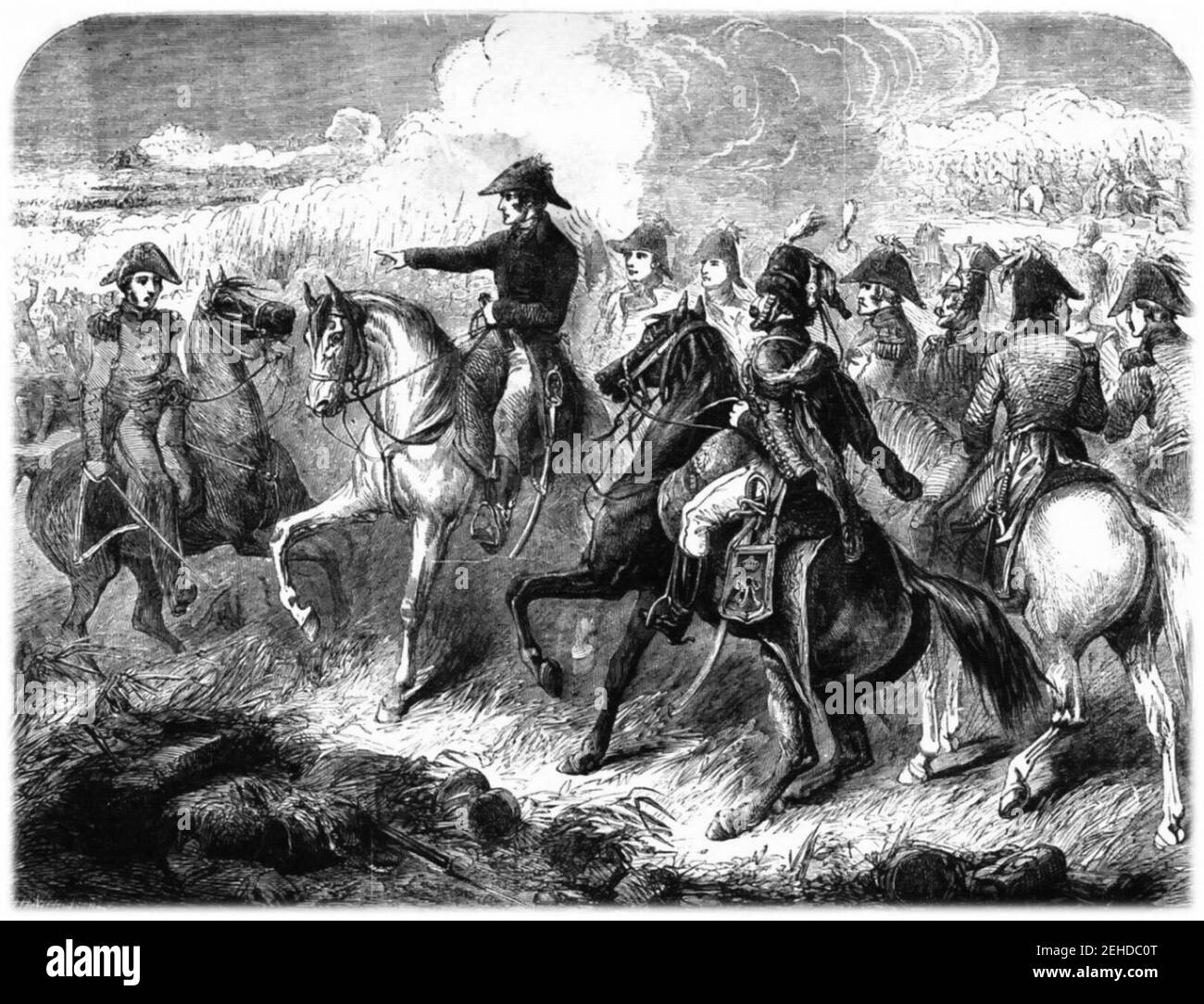 P499 THE DUKE OF WELLINGTON ON THE FIELD OF WATERLOO 1815 Stock Photo ...