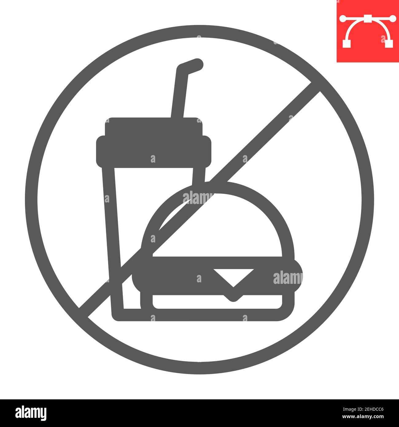 Do not eat glyph icon, prohibition and no eat, no fast food vector icon ...