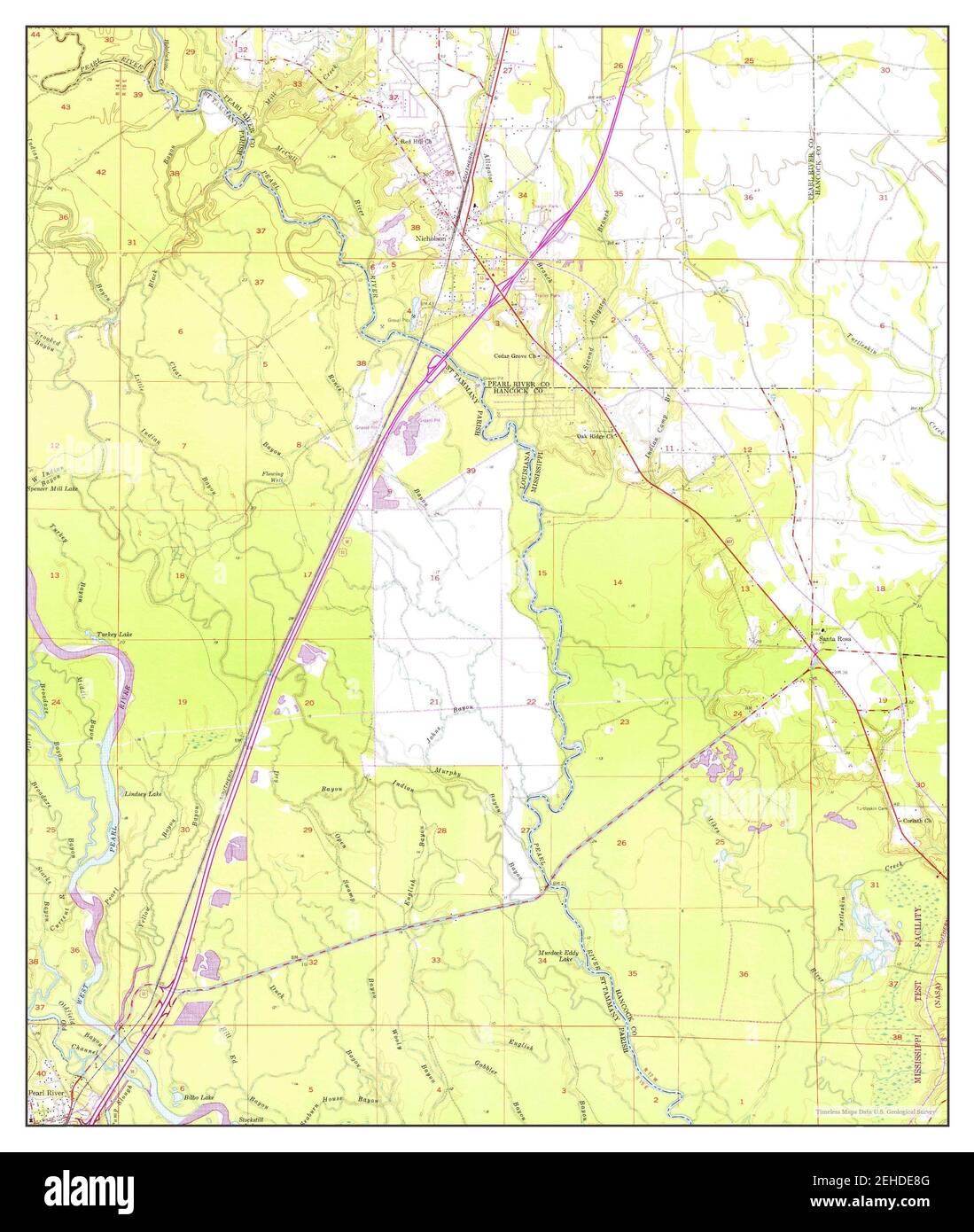 Nicholson, Louisiana, map 1955, 1:24000, United States of America by ...