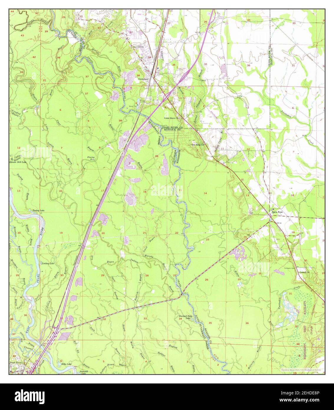 Nicholson, Louisiana, map 1955, 1:24000, United States of America by ...