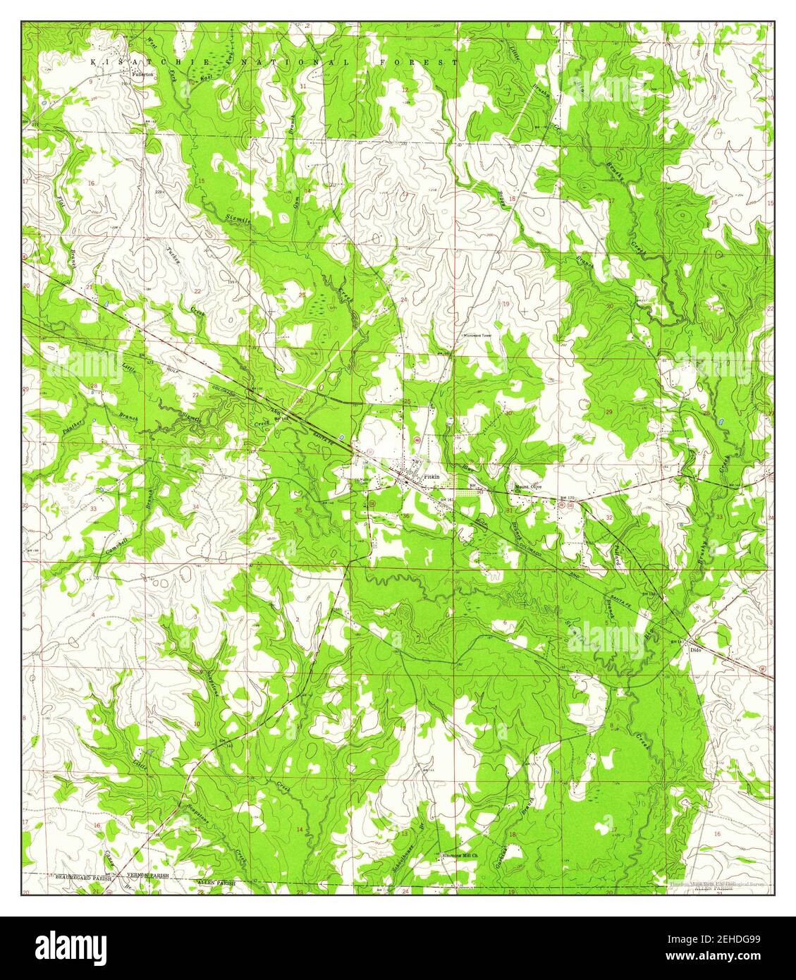 Map of pitkin louisiana Cut Out Stock Images & Pictures - Alamy