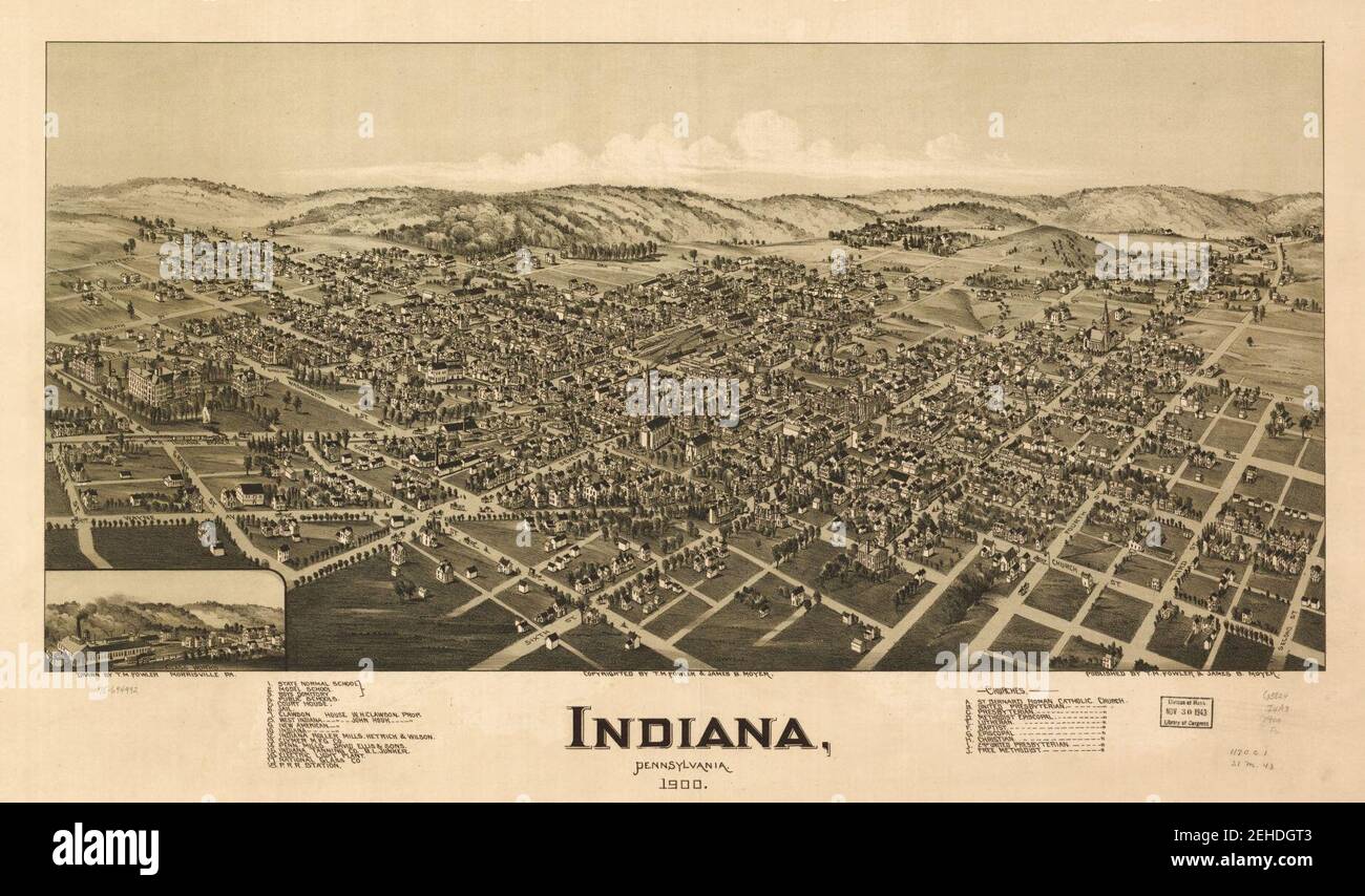 Indiana map 1900 hi-res stock photography and images - Alamy