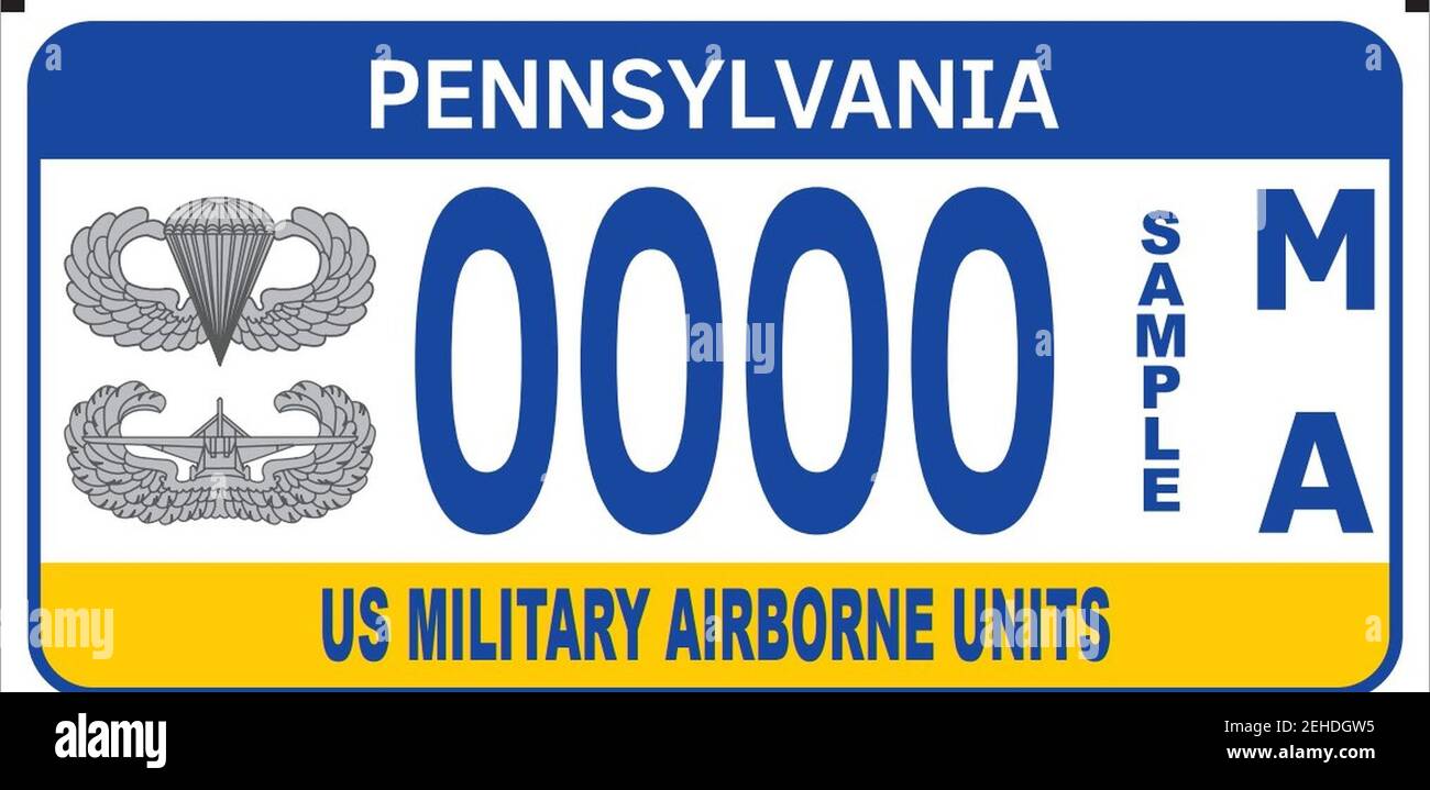 PA Registration Tag - US Military Airborne Units Stock Photo - Alamy