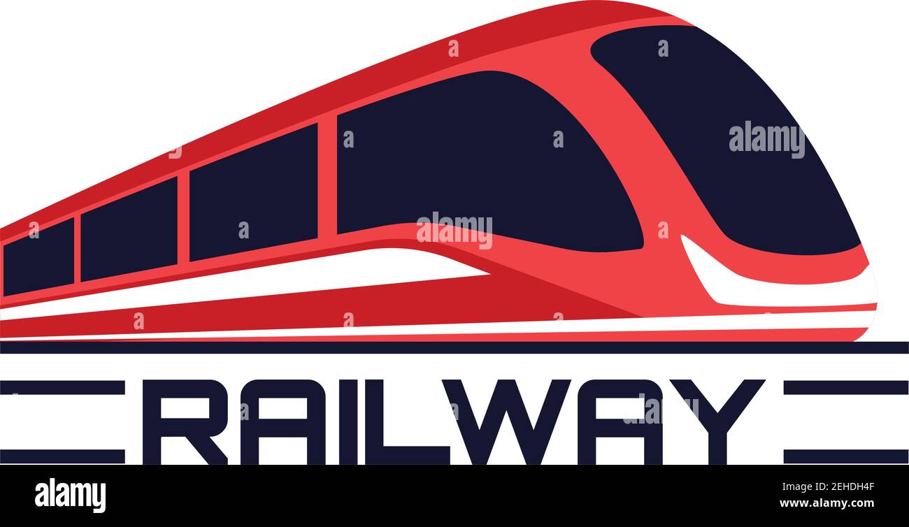 train railway logo isolated on white background. vector illustration ...