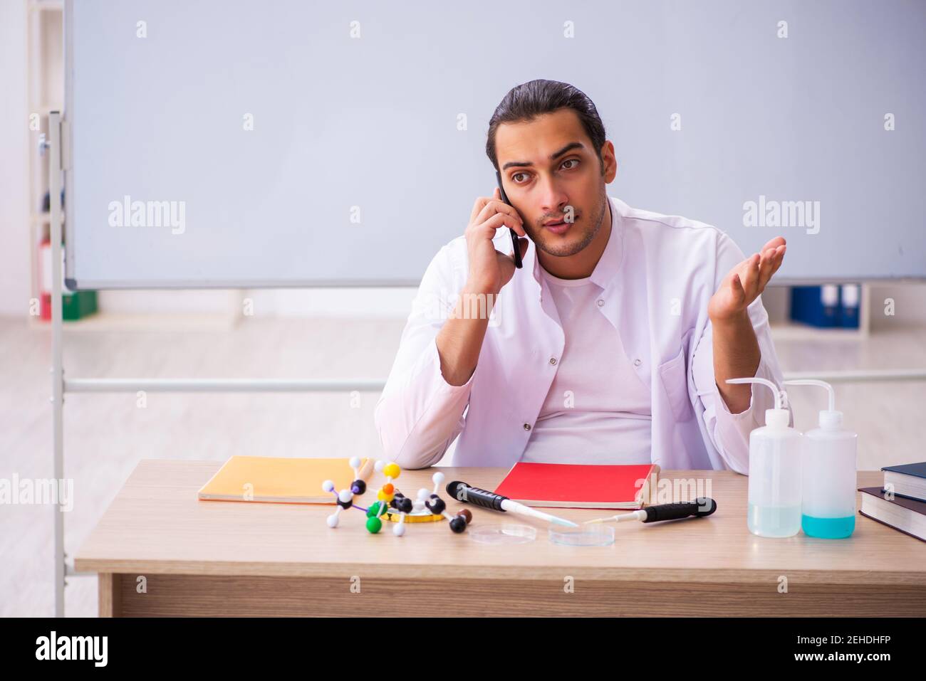Teacher student talking in laboratory hi-res stock photography and ...