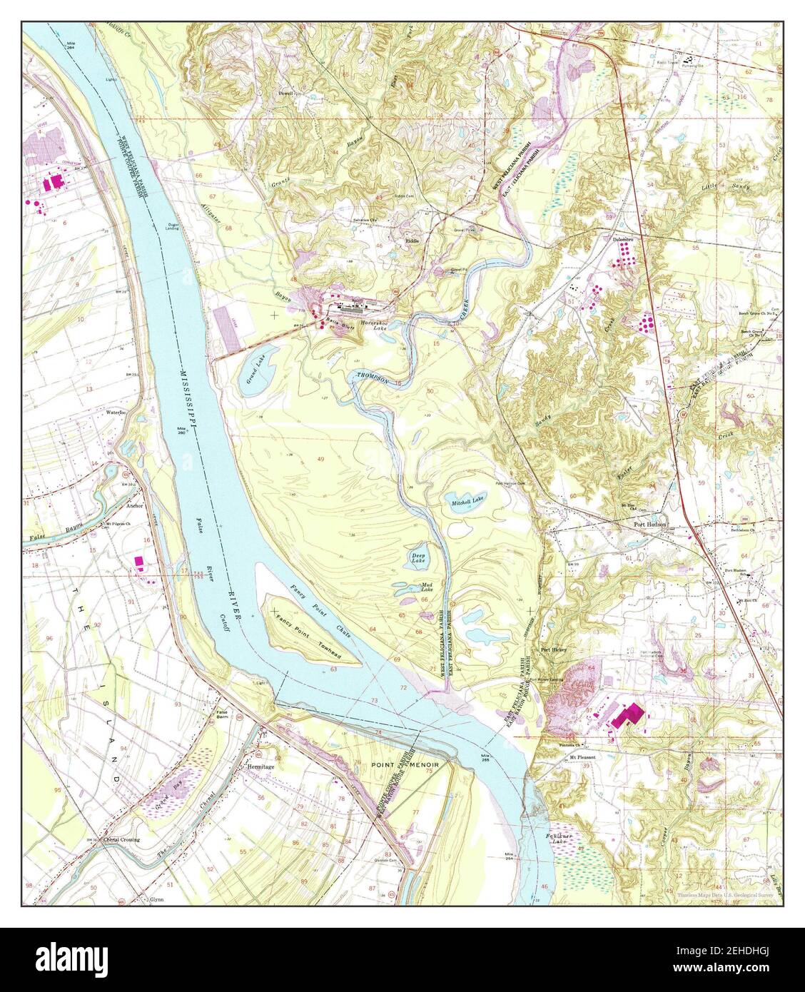 Port Hudson, Louisiana, map 1963, 1:24000, United States of America by ...