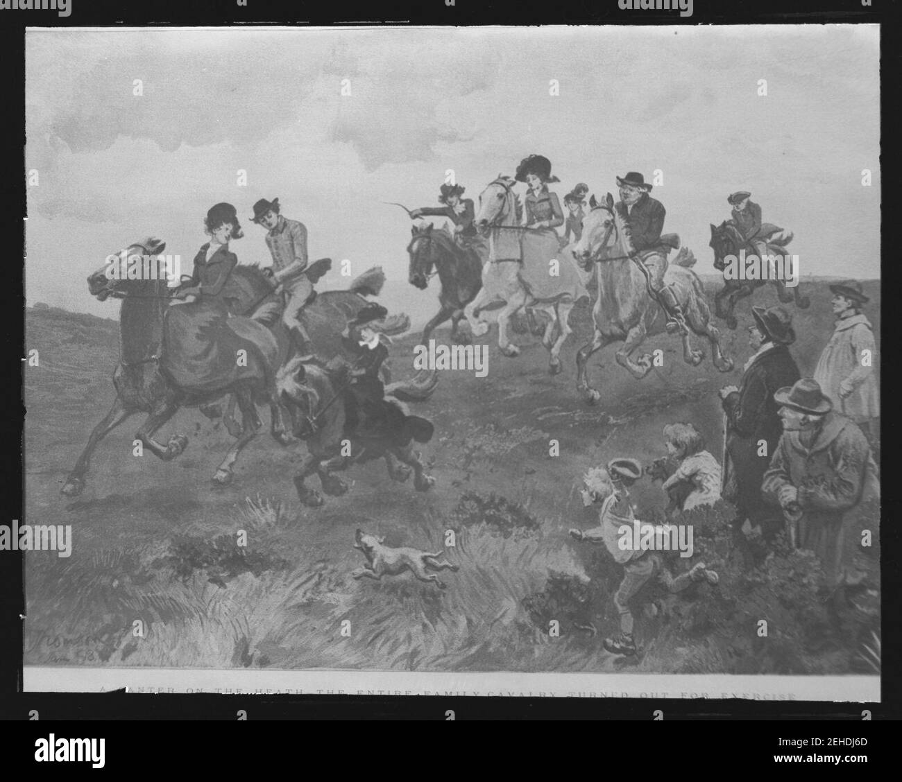 Paardrijden op de heide, Engels plaatje (max res Stock Photo - Alamy