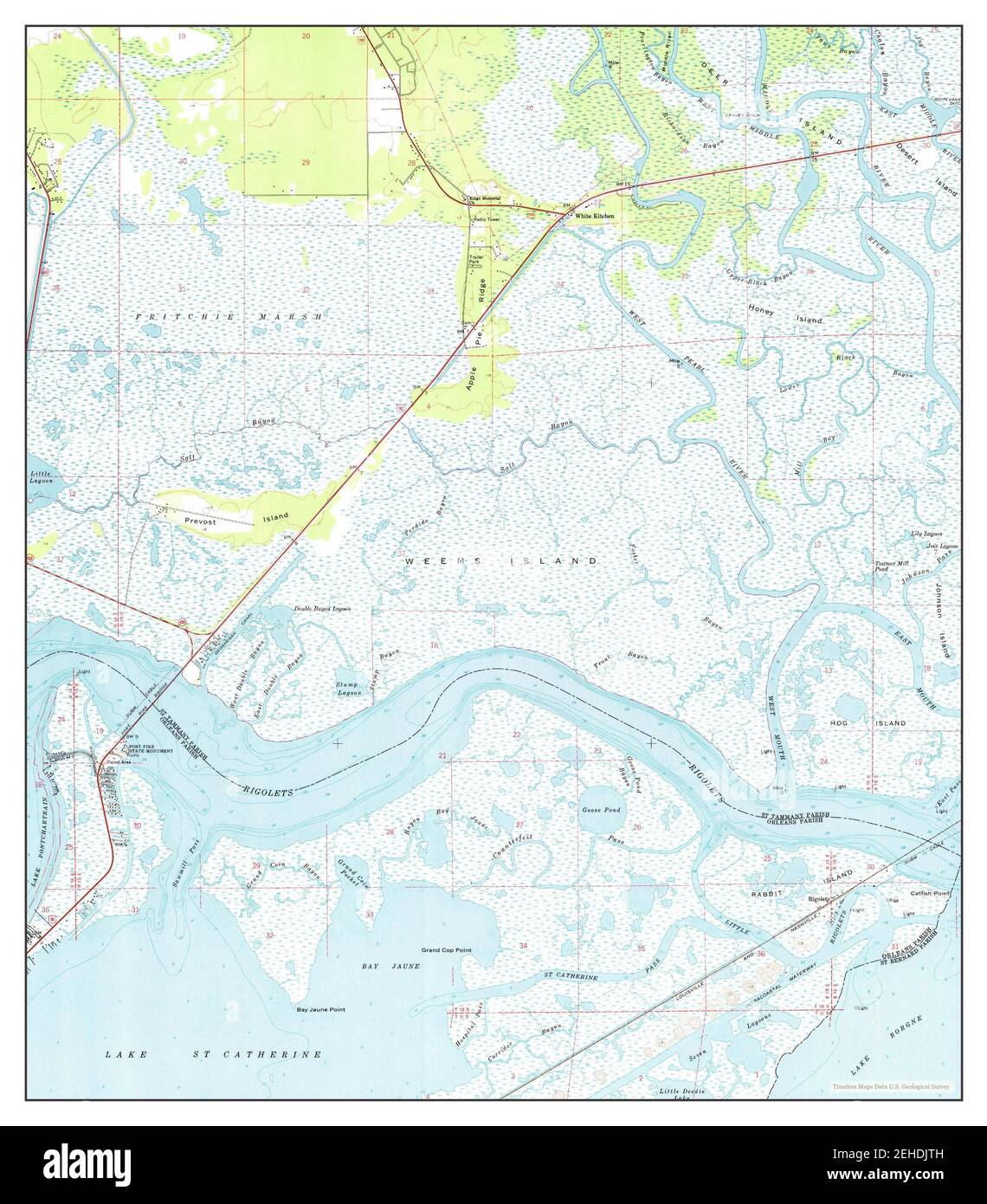 Rigolets, Louisiana, map 1968, 1:24000, United States of America by ...