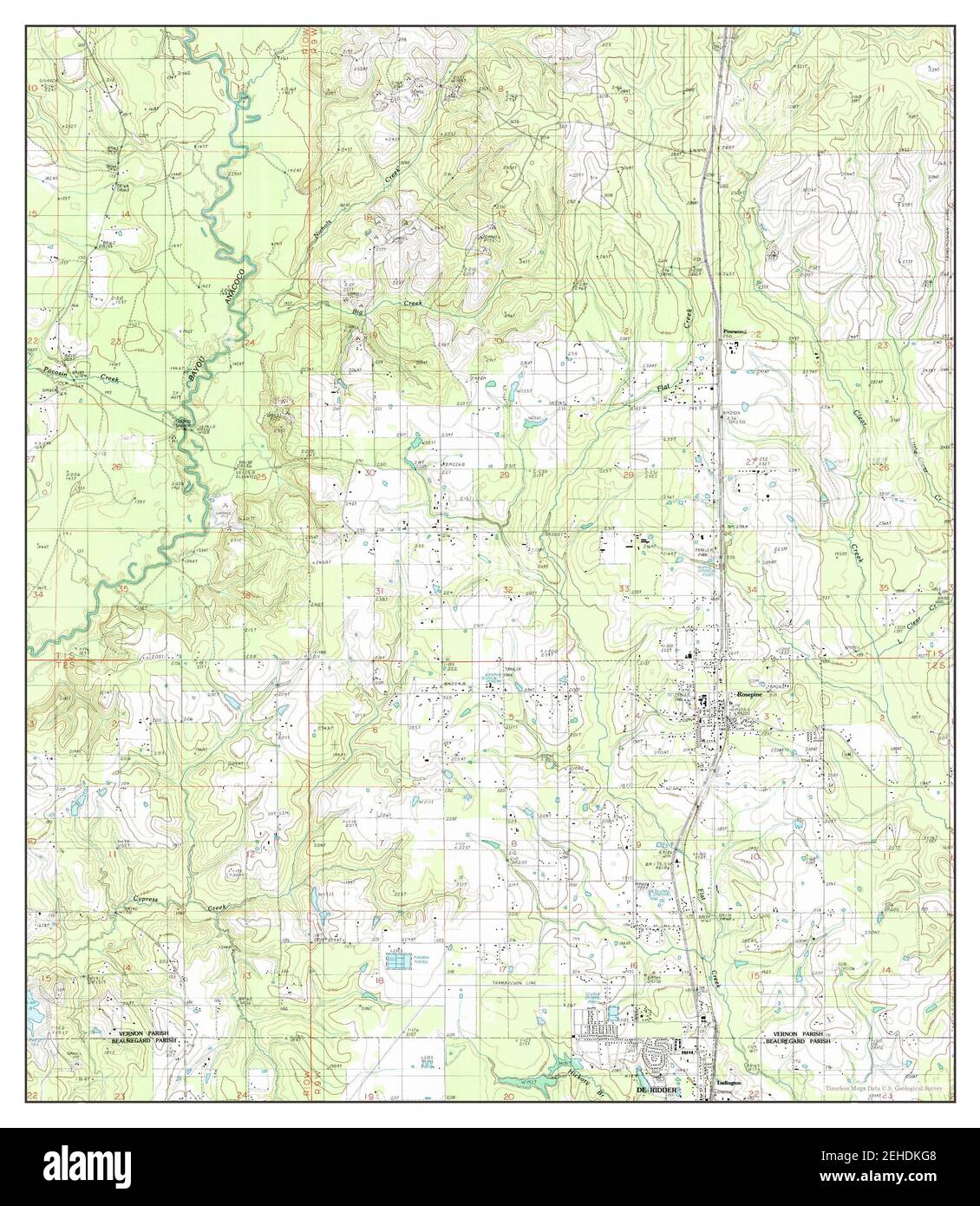Rosepine, Louisiana, map 1986, 1:24000, United States of America by ...