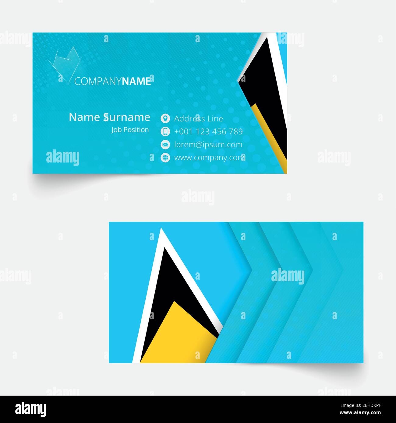 Saint Lucia Flag Business Card, standard size (90x50 mm) business card ...