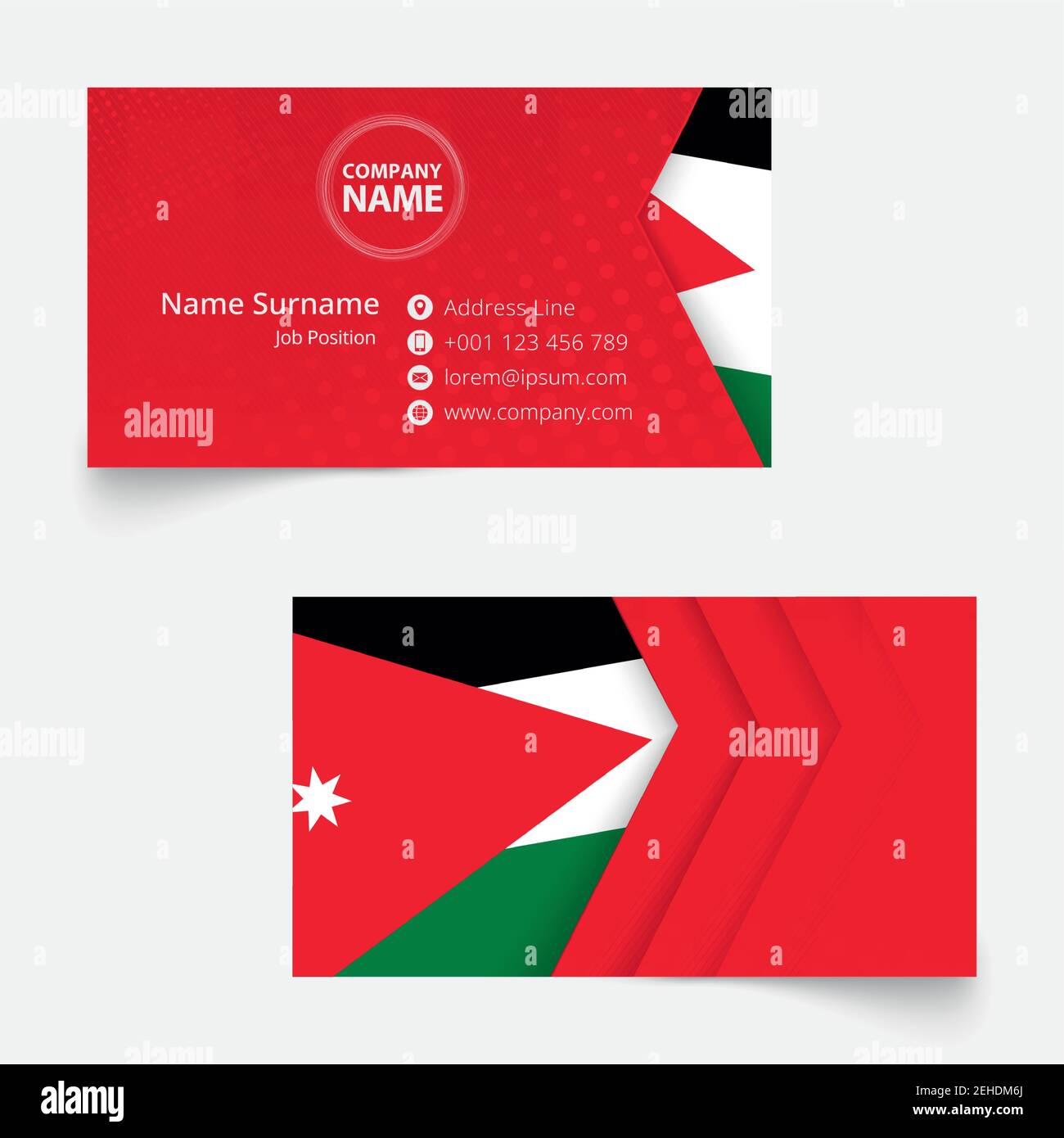 Jordan Flag Business Card, standard size (90x50 mm) business card ...