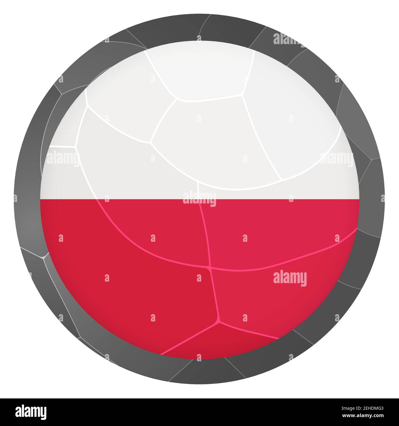 Glass light ball with flag of Poland. Round sphere, template icon ...