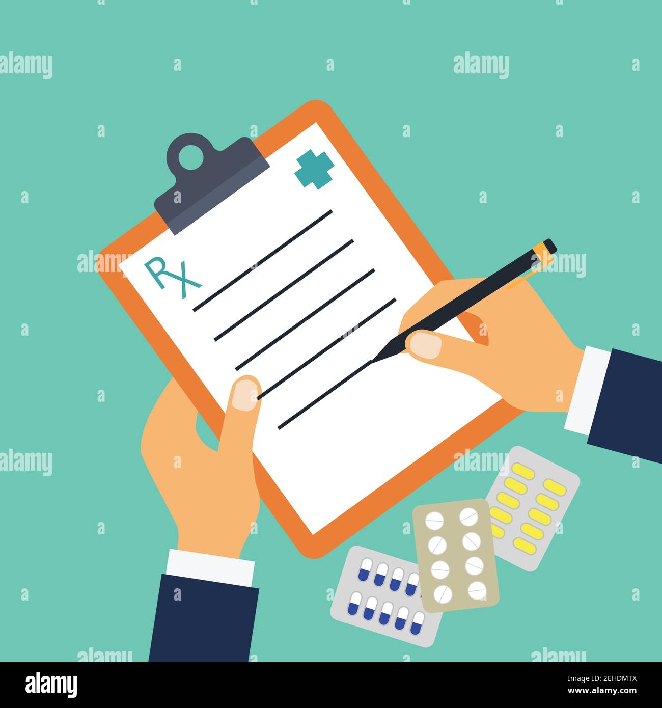 prescription from doctor for healthcare and medical concepts. vector ...