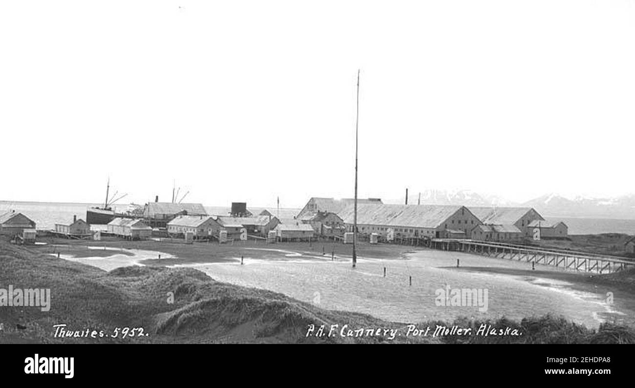 Pacific American Fisheries cannery at Port Moller, ca 1912 Stock Photo ...