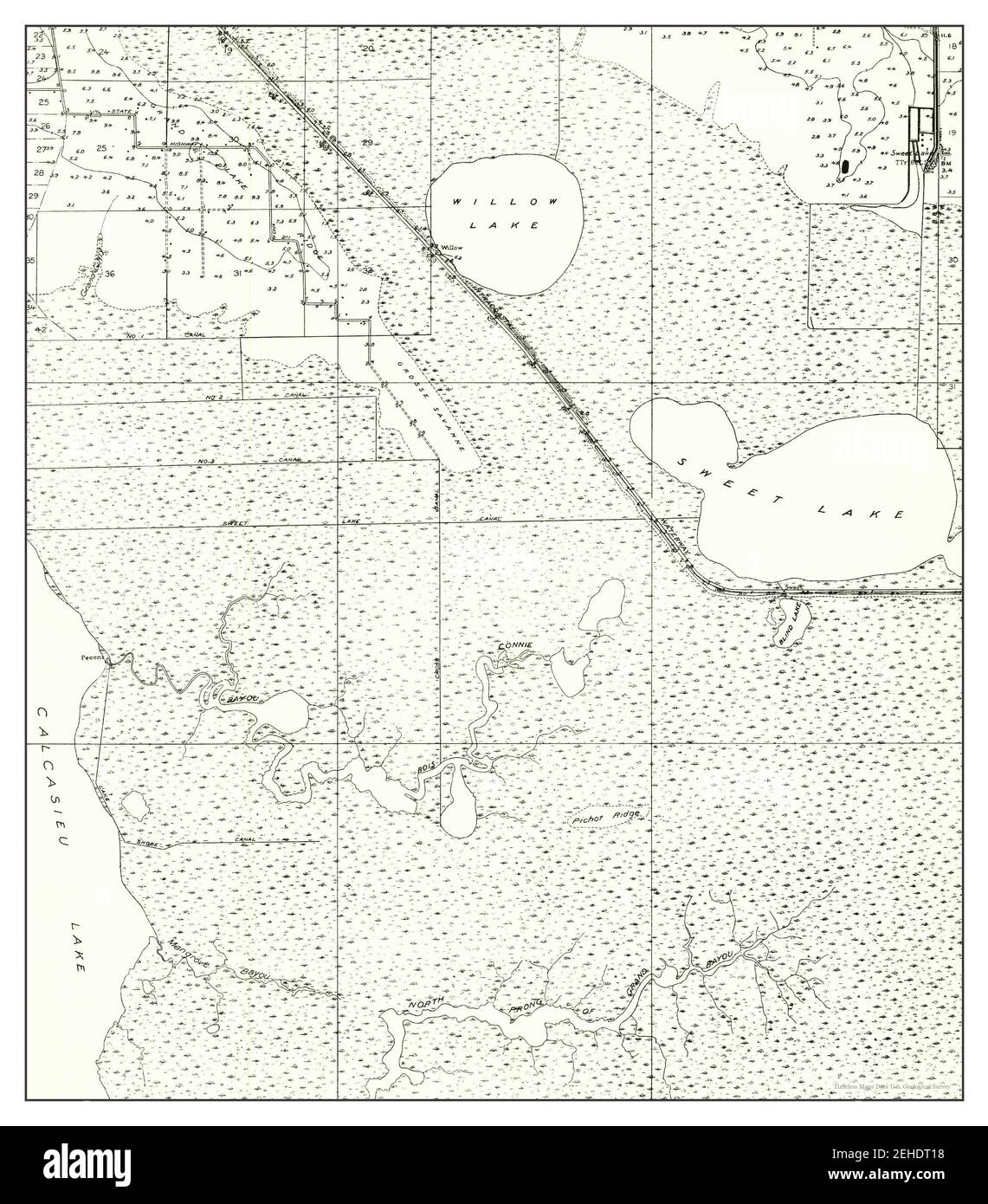 Sweet Lake, Louisiana, map 1934, 1:24000, United States of America by ...