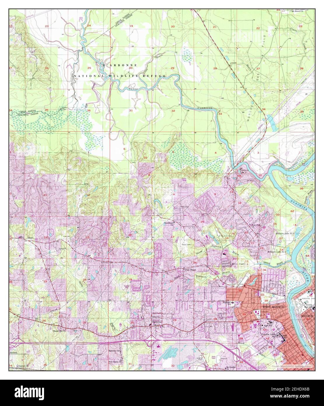 Map of west monroe hi-res stock photography and images - Alamy