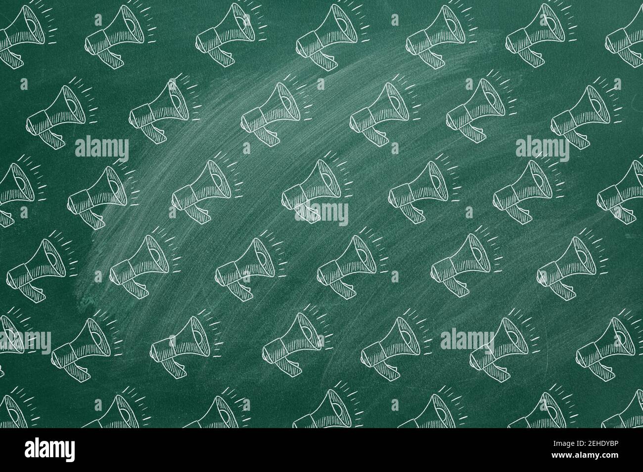 Megaphone pattern on greenboard Stock Photo - Alamy