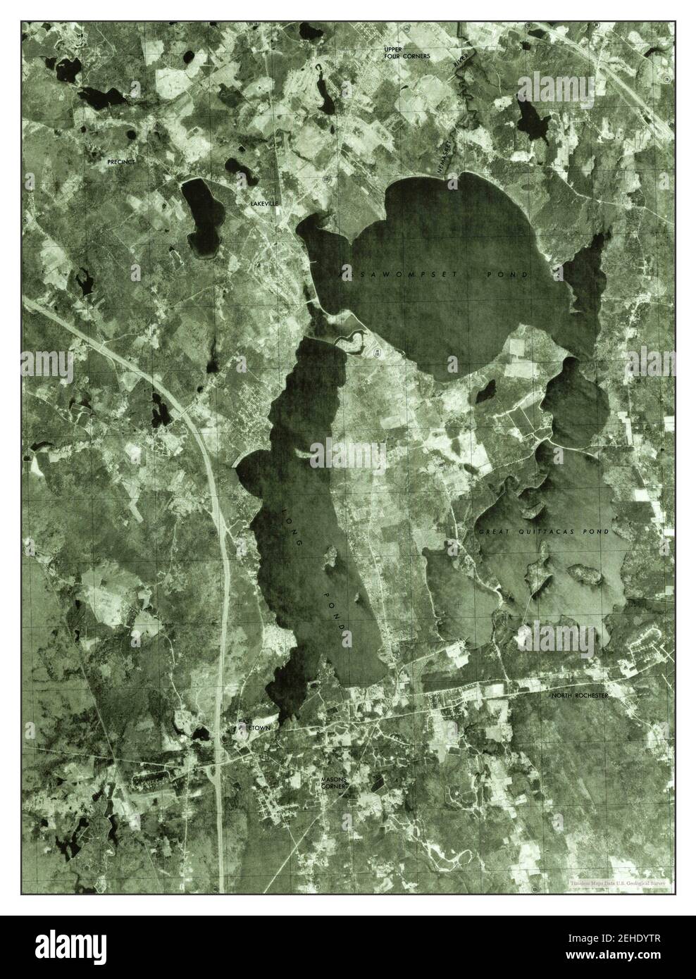 Assawompset Pond, Massachusetts, map 1977, 1:24000, United States of ...