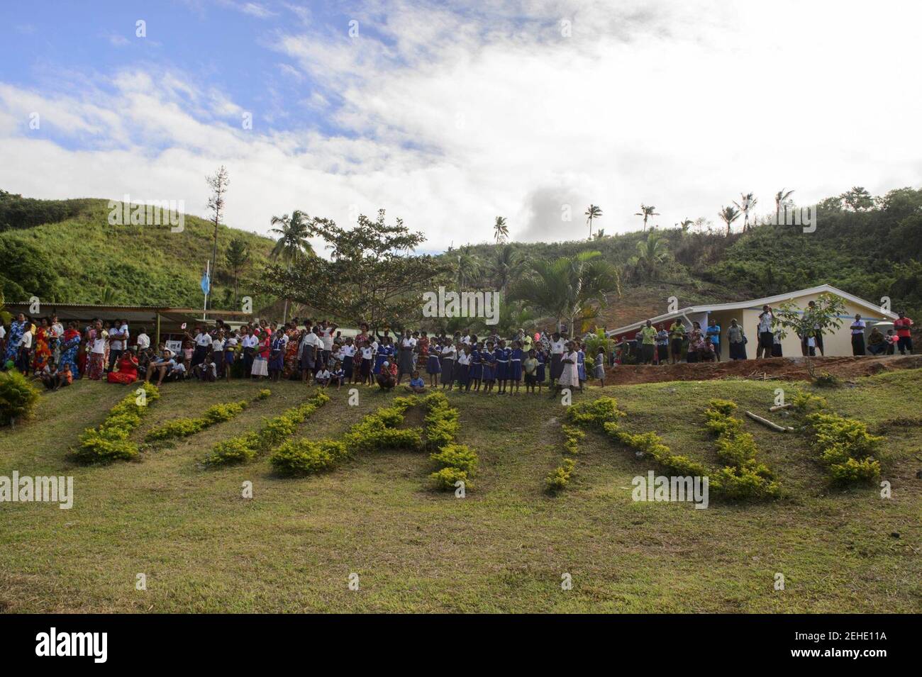 Pacific Partnership 2015 leaders attend a cermemony at the Viani ...