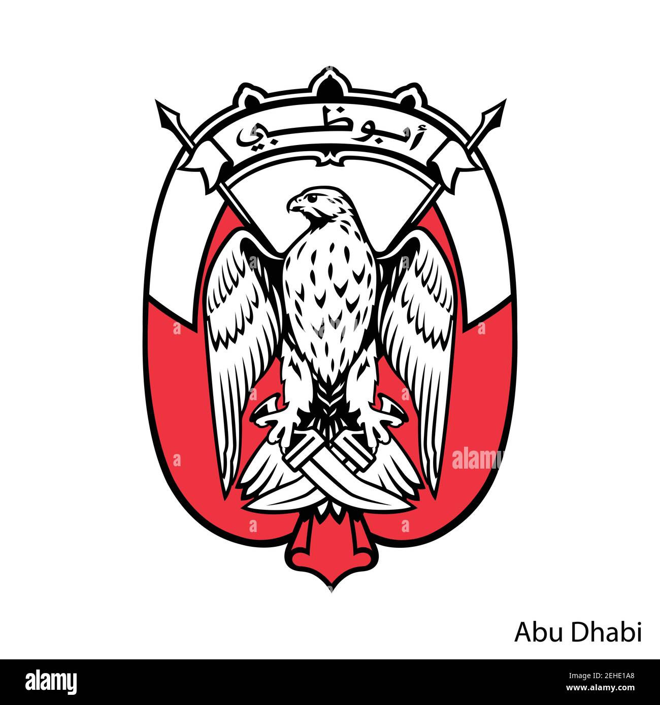 Coat of Arms of Abu Dhabi is a United Arab Emirates region. Vector ...