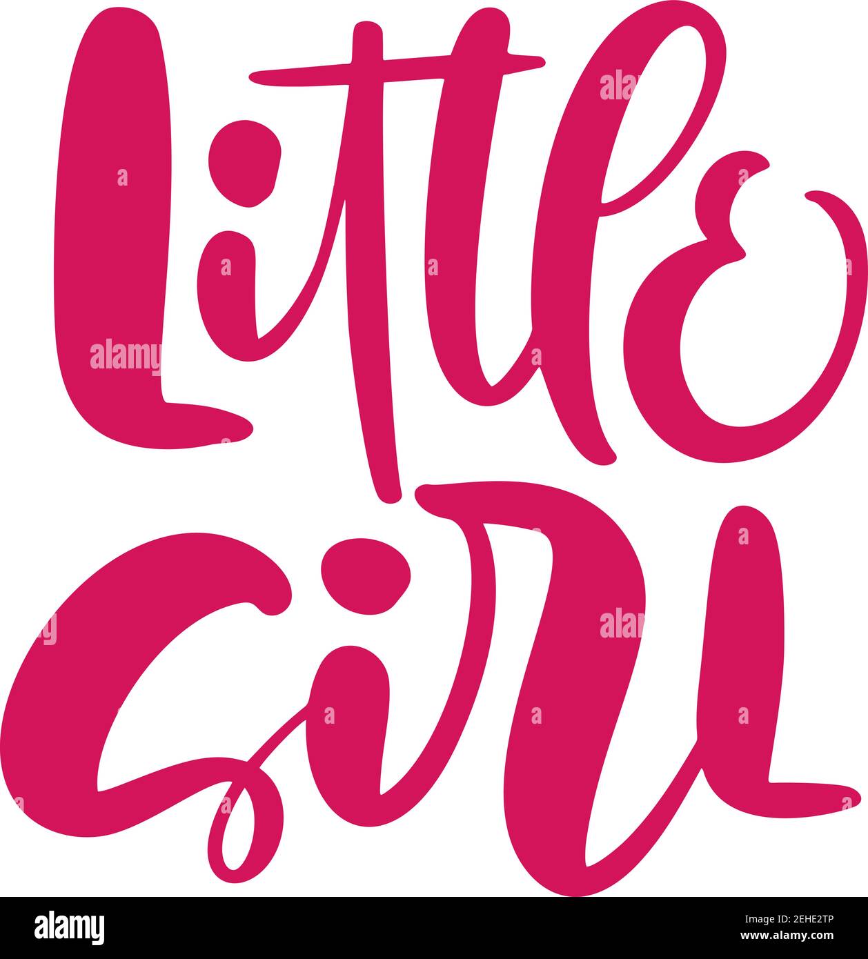 Little girl vector handwritten baby calligraphy lettering text ...