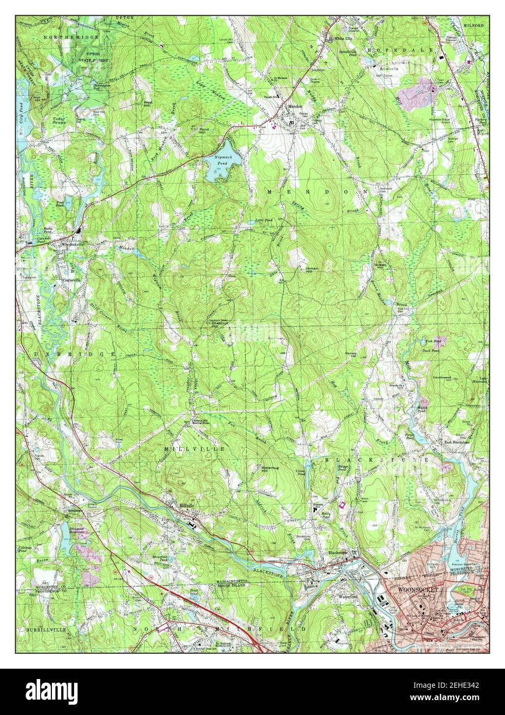Blackstone, Massachusetts, map 1969, 1:25000, United States of America ...