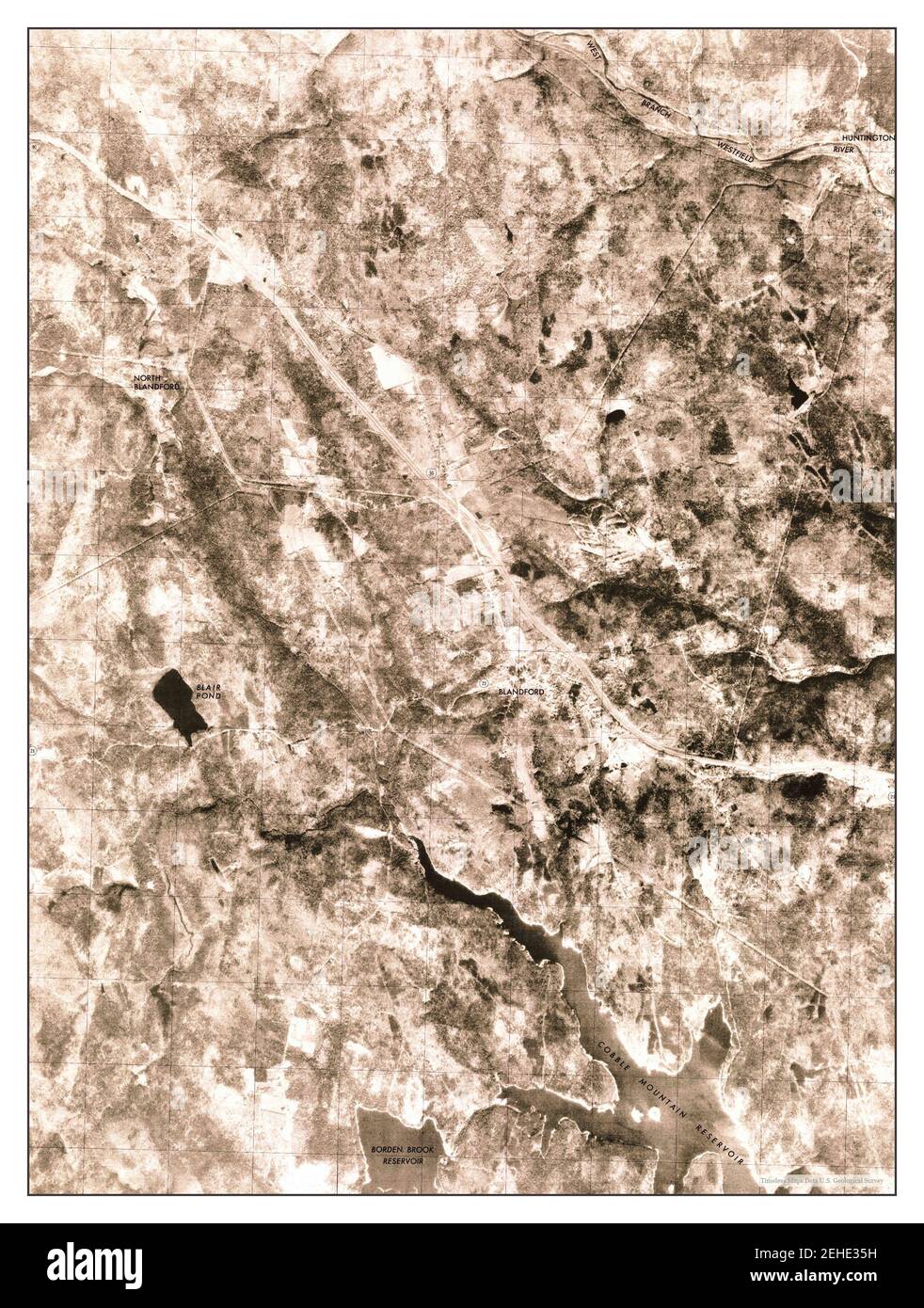Blandford, Massachusetts, map 1975, 1:25000, United States of America ...