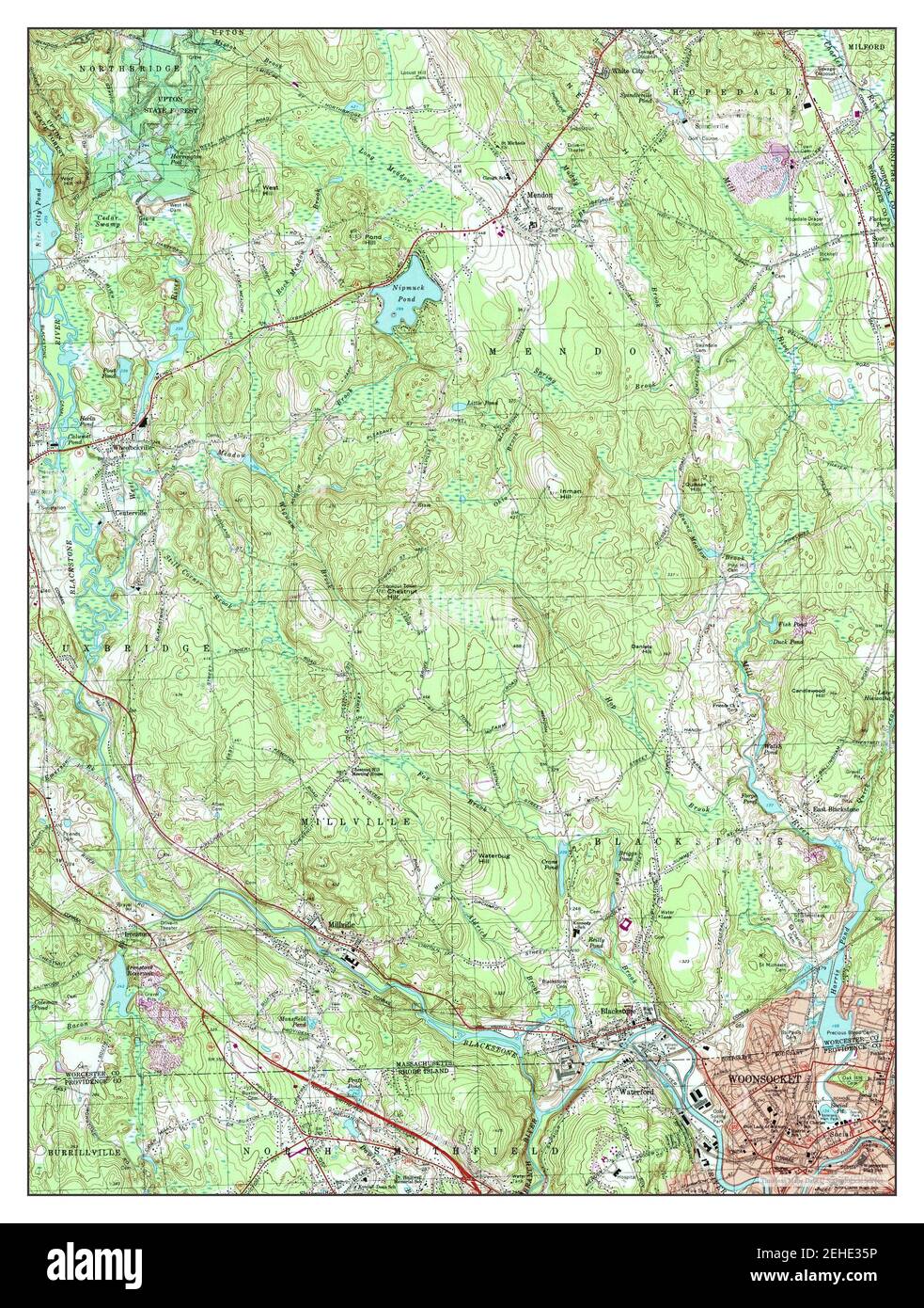Blackstone, Massachusetts, map 1969, 1:25000, United States of America ...