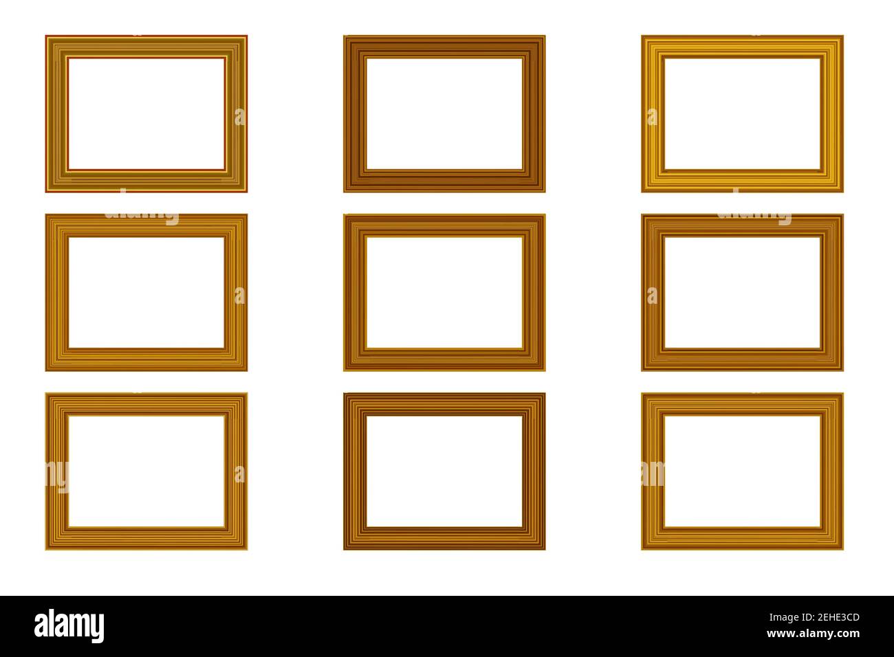 Big set of squared vintage wooden frame for your design. Vintage cover ...