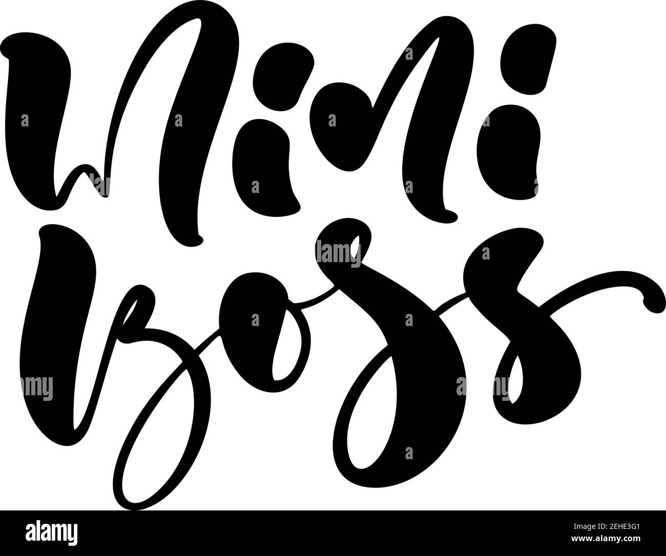 Mini boss vector calligraphy lettering text. Hand drawn kids modern ...
