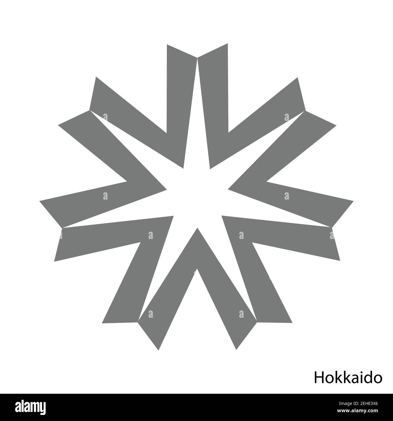 Coat of Arms of Hokkaido is a Japan prefecture. Vector heraldic emblem ...