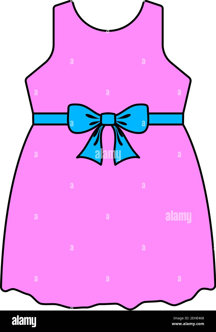 Baby Girl Dress Icon. Editable Outline With Color Fill Design. Vector ...
