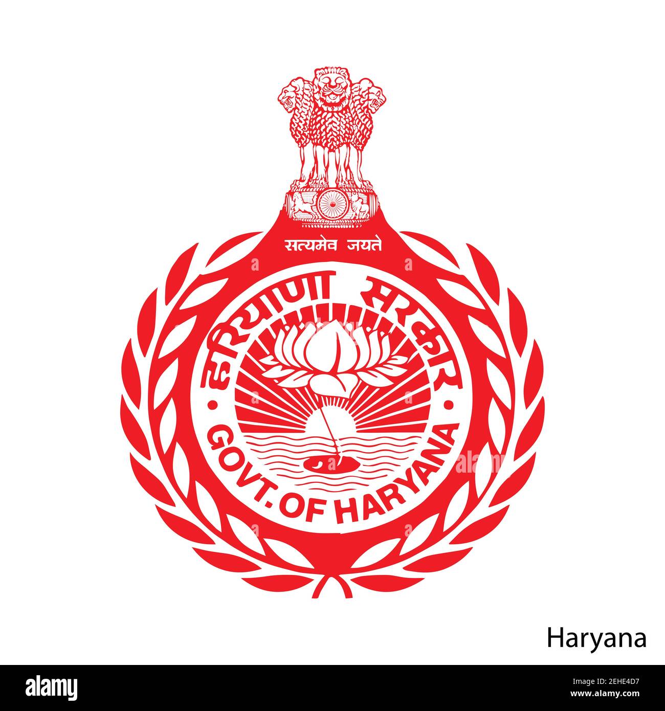Coat of Arms of Haryana is a Indian region. Vector heraldic emblem ...