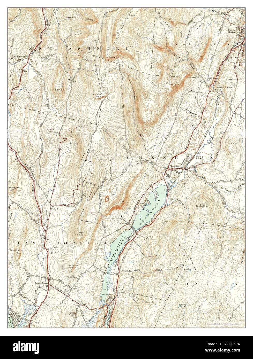 Cheshire Massachusetts Map 1944 124000 United States Of America By Timeless Maps Data Us