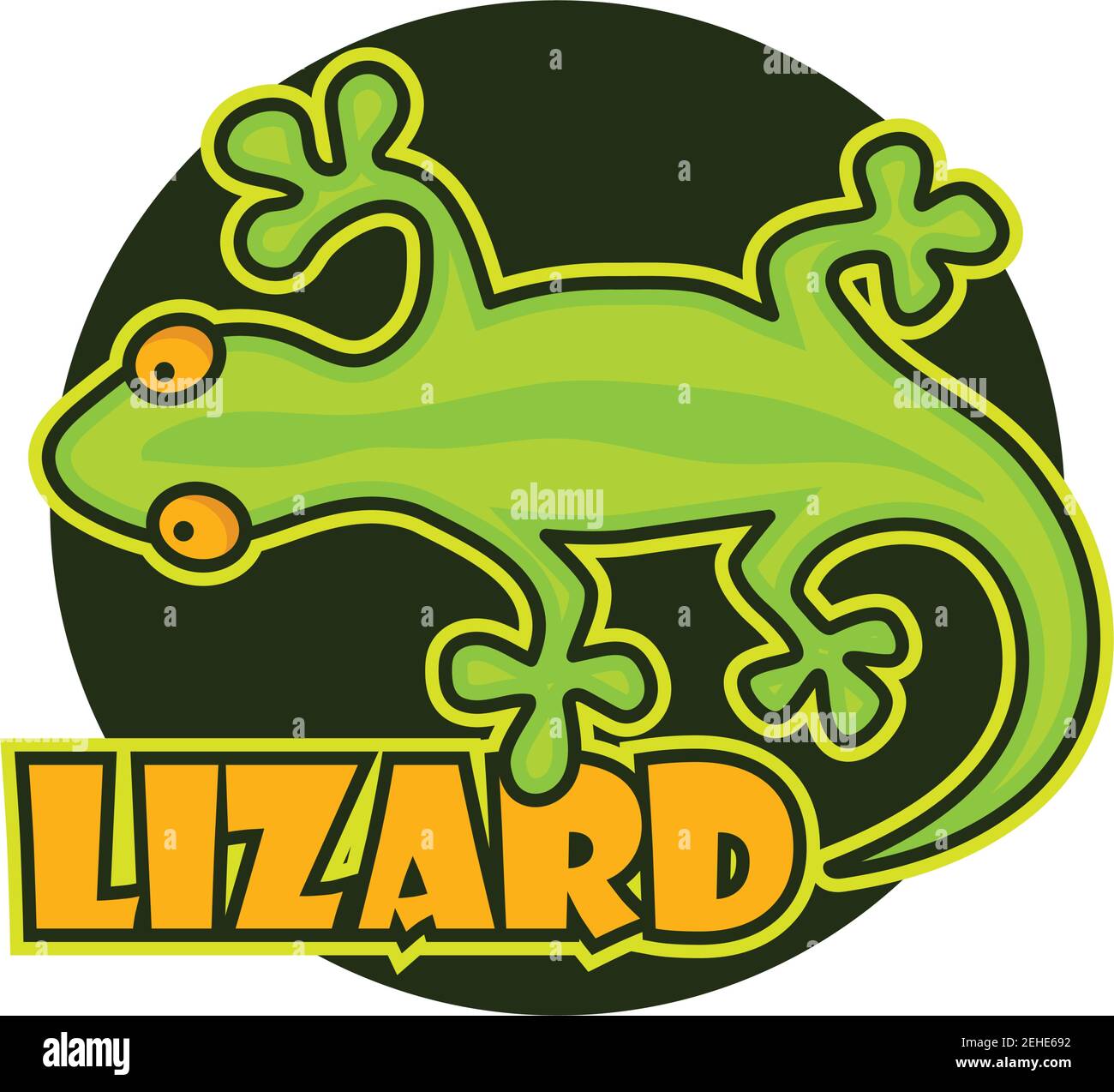 gecko lizard character isolated on white background. vector ...