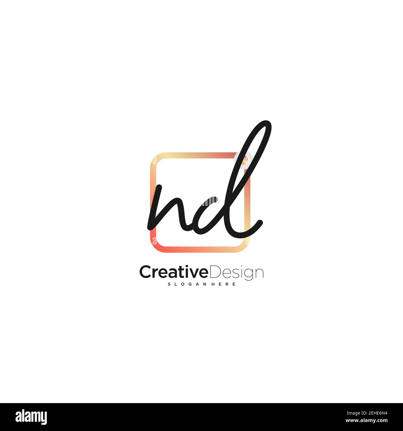 ND Initial Letter handwriting logo hand drawn colorful box vector, logo ...
