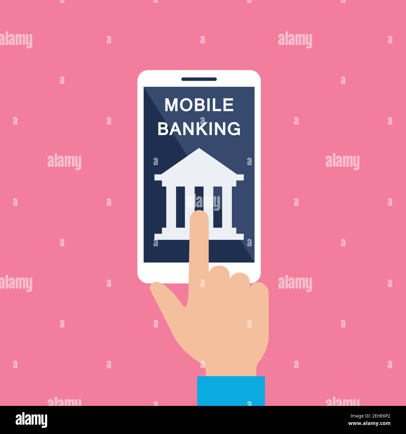 money transaction on mobile banking app, hand holding mobile for on ...