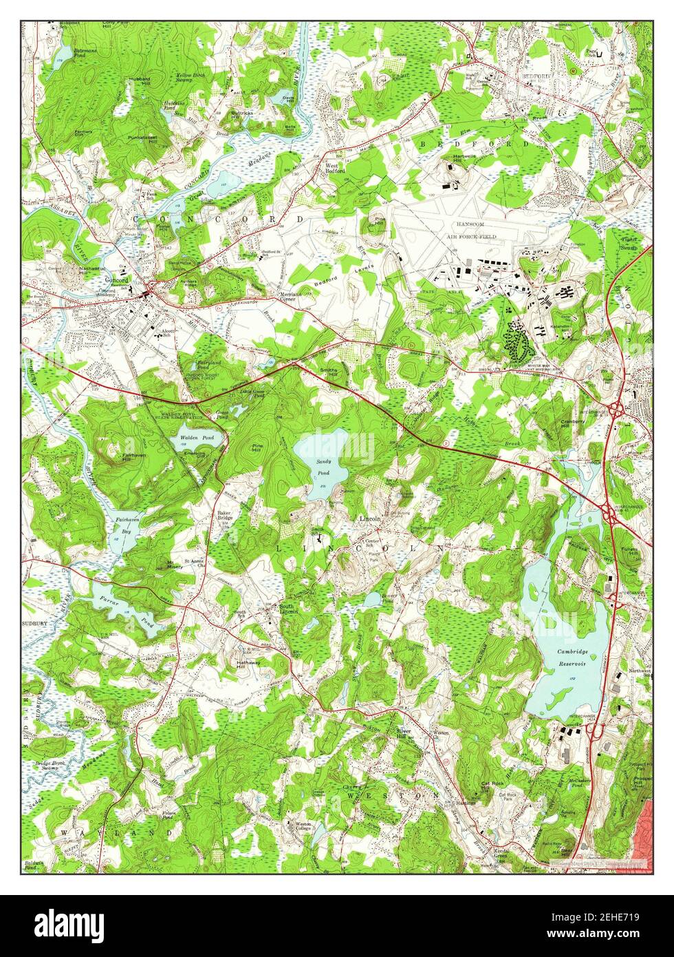 Concord, Massachusetts, map 1958, 1:24000, United States of America by ...